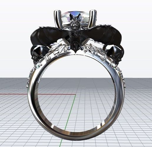 🦇 Bat Ring Halloween Cad Design・ STL File for ・Cults