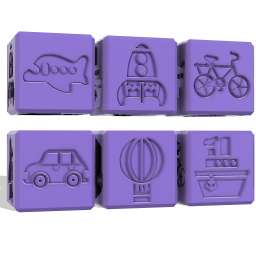 ️ EDUCATIONAL CUBE OF TRANSPORT FOR SENSORY PLAY / PLAYDOUGH・ STL File ...