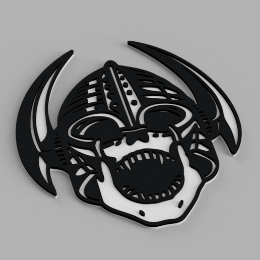🧛 Vampire Skull with Spartan Helmet Wall Picture・Free STL File for ・Cults