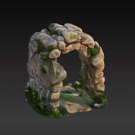 🪨 Surrealistic rock arch with greenery and flowers・ STL File for 3D ...