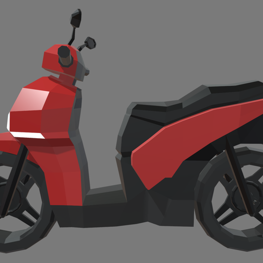 🏍️ Low Poly Motorcycle // Design 04・ STL File for 3D printing・Cults