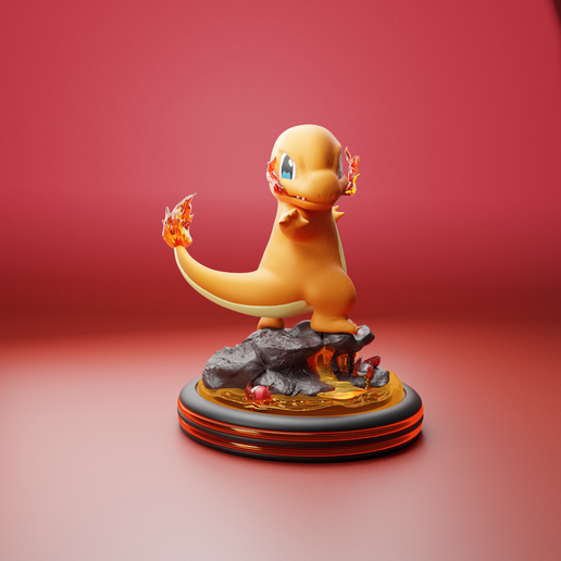 🐉 CHARMANDER POKEMON STATUE・ STL File for ・Cults
