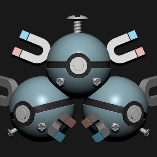 🐉 Pokemon Magnemite Magneton Magnezone Pokeball・ STL File for ・Cults