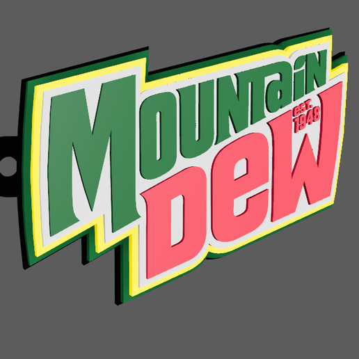 ⛰️ mountain dew keychain・ OBJ File for 3D printing・Cults