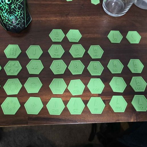 🎲 Generic Warship Counters--Hex Bases・ 3D File for 3D printing・Cults