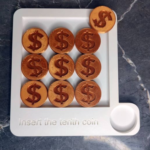 🧩 Puzzle insert the 10 coins・ 3D File for 3D printing・Cults