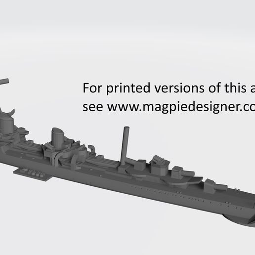 ️ German Type 1936 Class Destroyer・Free STL File for ・Cults
