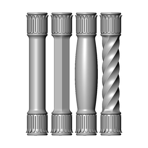 📜 Rounded leaf scroll moroccan arabic miniature pillar columns 3D print ...