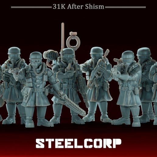 💂 32MM Steel Corp Regiment・ 3D File for 3D printing・Cults
