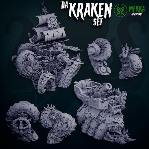 🐙 The Armoured Kraken Set・ 3D File for 3D printing・Cults