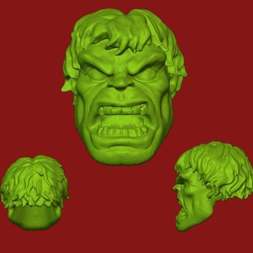 🦸 Hulk alternate head sculpt (bonus bending steel beam)・ STL File for ...