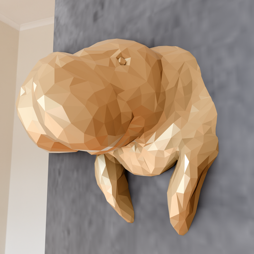 🌊 cabeza de manatí montaje en pared low poly stl・Archivo STL para ...