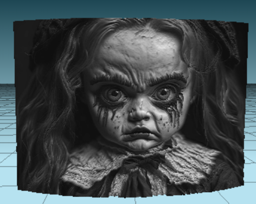 🎬 Horror movie doll lithophane・Free STL File for ・Cults