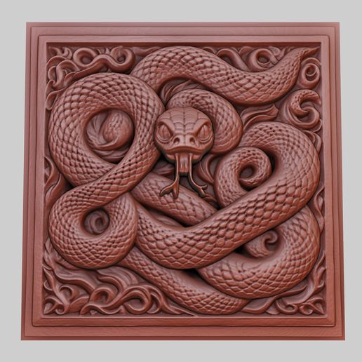 3D file The snake slithers 3d printer model animal model obj stl 🐍 ...