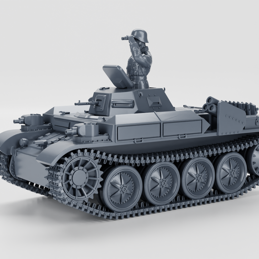🇩🇪 Flammpanzer II Ausf.A (Sd.Kfz.122) + 3 Tankmen (Germany, WW2)・ 3D ...
