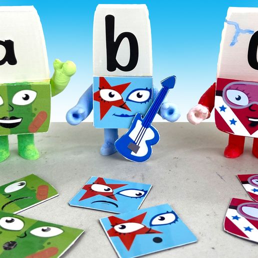 🎒 Alphablocks A,B and C Poseable Figures・ OBJ File for 3D printing・Cults