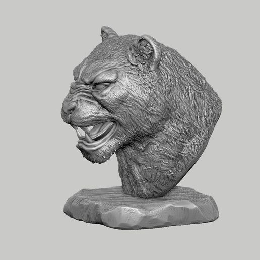 🦁 Lion head bust, Animal head, Animal bust, Lion scream a04 (1)・ STL ...