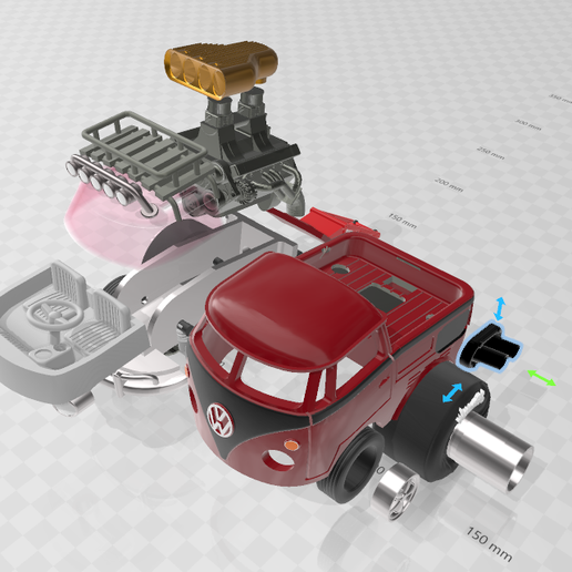 🚗 Chilled Toons - CARtoon style VW Pickup・ STL File for 3D printing・Cults