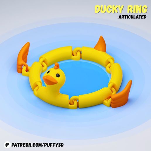 🦆 Flexi Duck Ring Print-In-Place with Painted 3MF Included・Free 3MF ...
