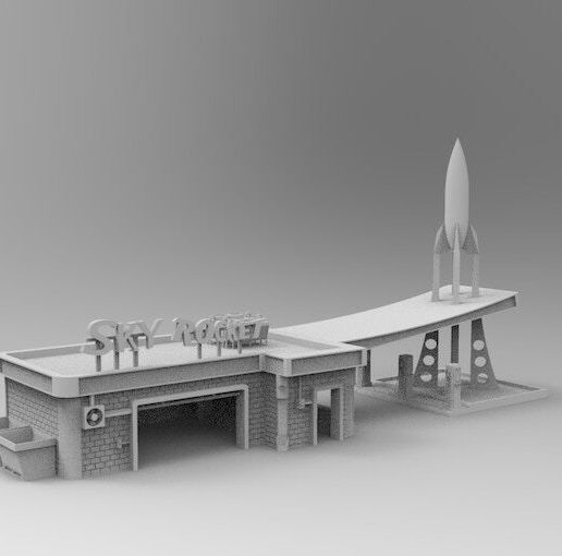 🚀 Sky Rocket Gas Station - by WOW Buildings・ STL File for ・Cults
