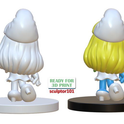 🎨 The Smurfs 3D Model - Smurfette fan art printable model・ 3D File for ...
