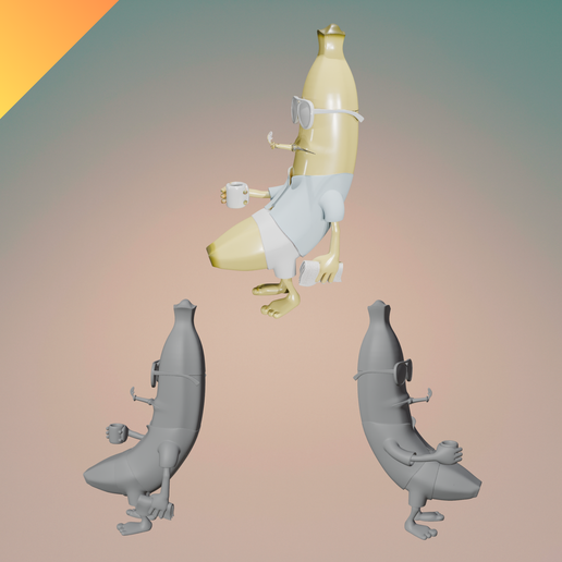 🆒 Cool Banana Dude 3D Model – STL, OBJ, and GLB Files – One-Piece ...