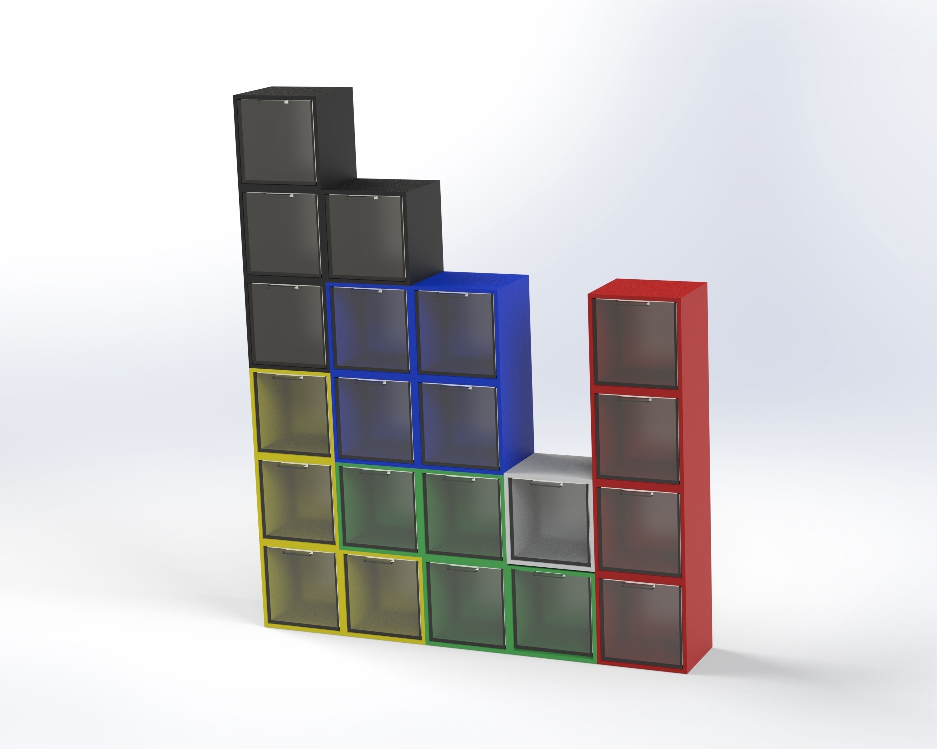 STL file Tetris drawer cabinet・3D printable model to download・Cults