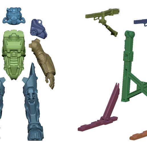 🚉 Fallout T60 Power Armor + Armor Station・ STL File for 3D printing・Cults