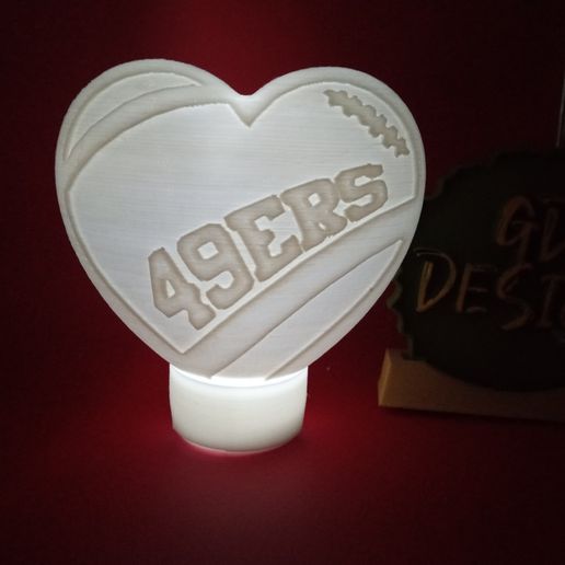 STL file San Francisco 49ers NFL HEART LIGHT 💜 ・Design to download and ...