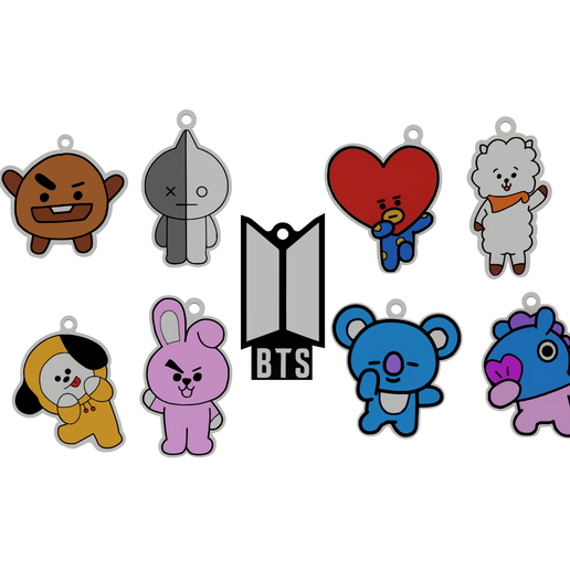 STL file BTS Keychain - Keychains BTS 🗝️ ・3D printing design to ...