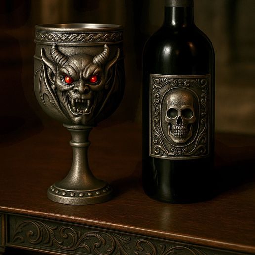 🍷 GOTHIC DEMON WINE GLASS・ OBJ File for 3D printing・Cults