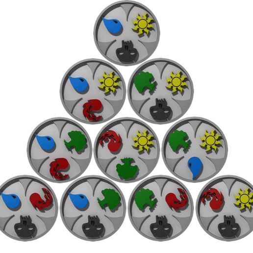 🔣 MTG Guild symbols 3 colors・Free STL File for 3D printing・Cults