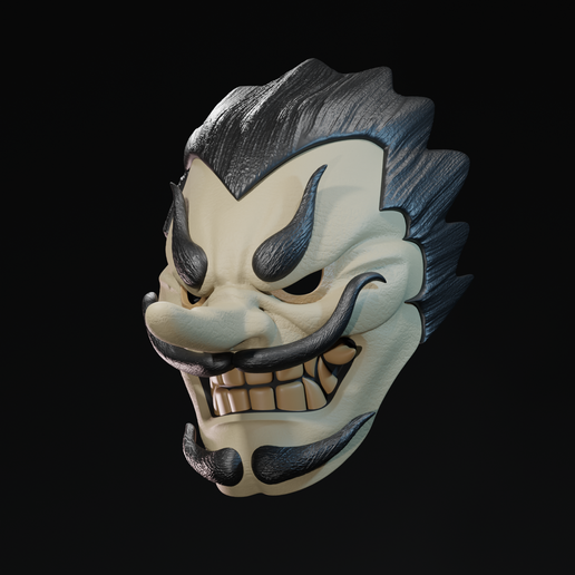 🎭 Kuro Oni Mask・ STL File for 3D printing・Cults