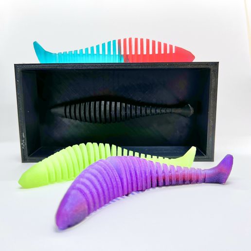 🐠 Super ribbed slug lure mold positive・ STL File for 3D printing・Cults