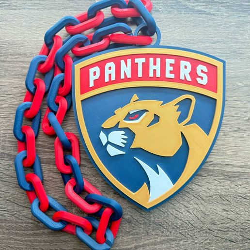 🎒 Florida Panthers Logo Oversized Necklace, Pendant Chain・ 3D File for ...