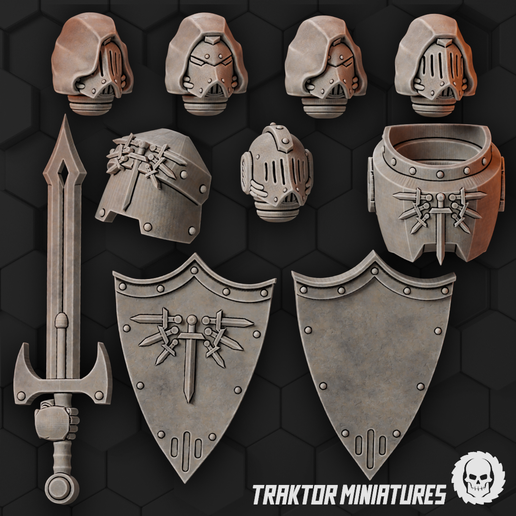 🎲 Mk Hex Knight Bits・ 3D File for 3D printing・Cults