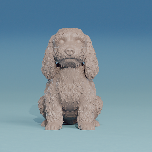 🐩 Cocker Spaniel Sentado – Figura 3D para Impresión Detallada・ STL File ...