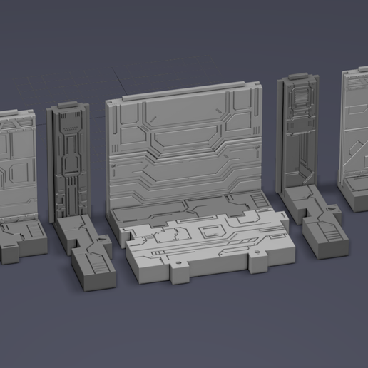 🎲 MECHA BASE HANGAR - SET C・ STL File for ・Cults