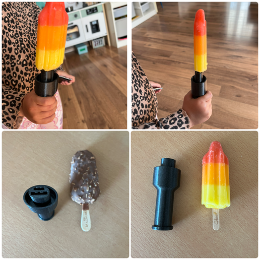 🧊 Ice cream handle and drip guard for kids / 3 sizes (lengths)・Archivo ...