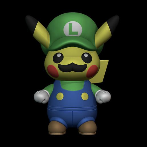 🐉 Pikachu Luigi Mashup AMS ready - 10cm・ STL File for 3D printing・Cults