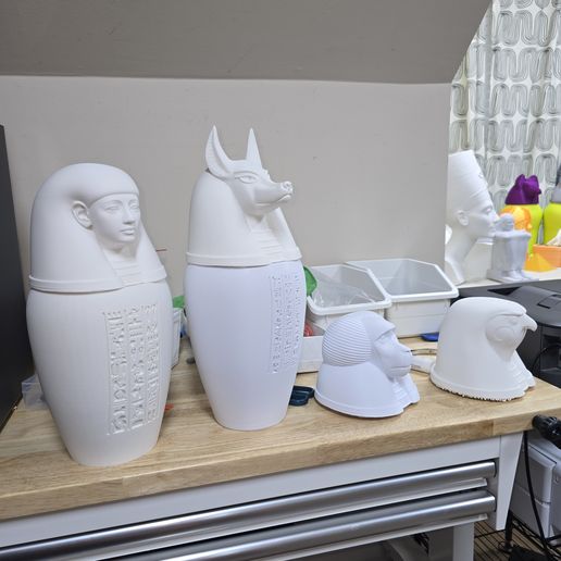 🇪🇬 Ancient Egyptian Canopic Jars 3D Printable model・3D Print・Cults
