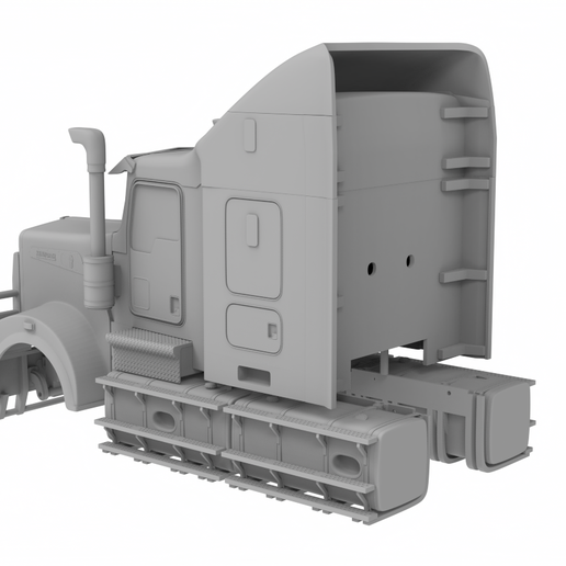🚕 KENWORTH T-909 50" INTEGRAL SLEEPER 1/14 SCALE CAB・ STL File for 3D ...