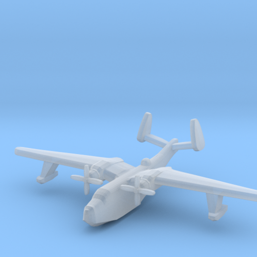 ♟ US Martin PBM5 Mariner seaplane bomber 1:700 WW2・ STL File for 3D ...
