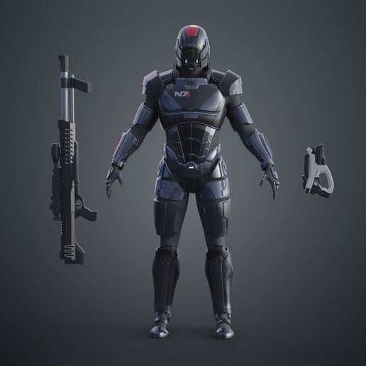 ♂️ Mass Effect Commander Shepard Cosplay N7 Armor Collection・ 3D File ...