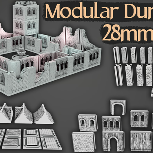 Fichier 3D Modular Dungeon Tiles Part 2 for Wargames RPG DnD 30 STL files 🎲 ・Design pour ...