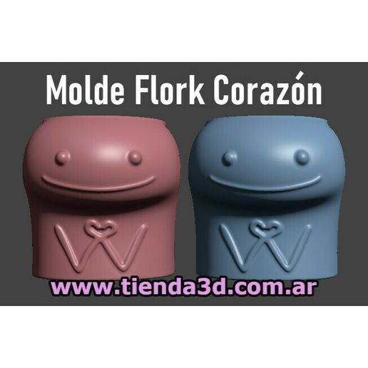 STL file Flork Heart Flowerpot Mold 💜 ・3D printing template to download ...