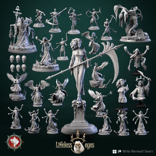 3D file 'Lifeless Eyes' December 2022 release 24 STL's miniatures pre ...