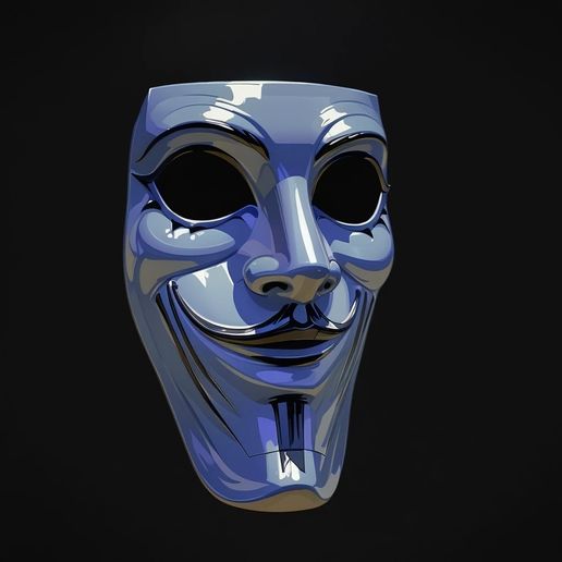 🎭 Anonymous V Mask 3D Model STL Printable・ STL File for 3D printing・Cults