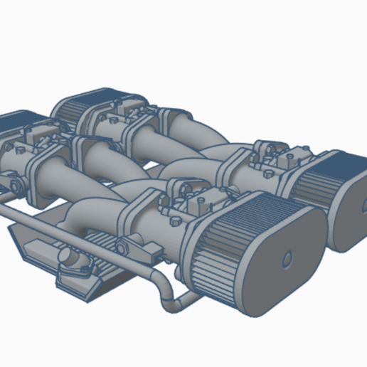 quad webber cross ram intake with air filters・ STL File for ・Cults