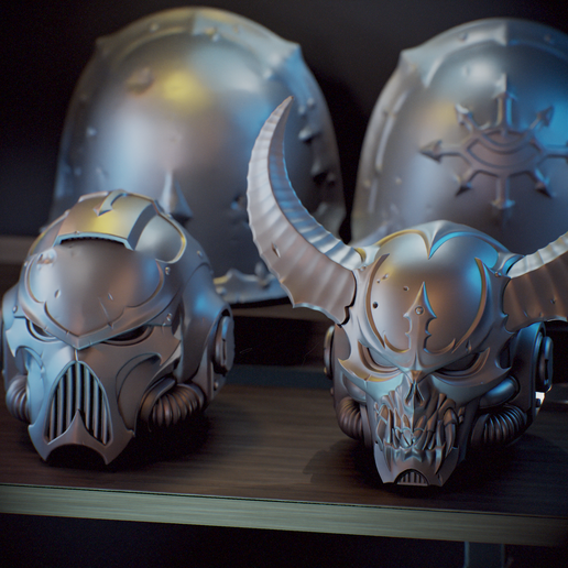 🛰 Space marine - Space marine - Mask & Head Pack x 2 - Space marine ...